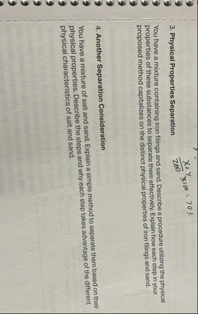 Solved Physical Properties Separationx200×100=70%You have a | Chegg.com