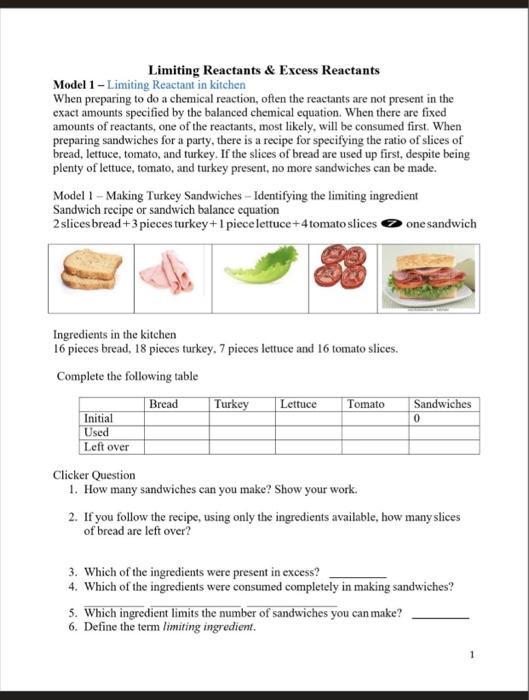 Solved Model 3 - Limiting Reactant in Particles - Assembling | Chegg.com