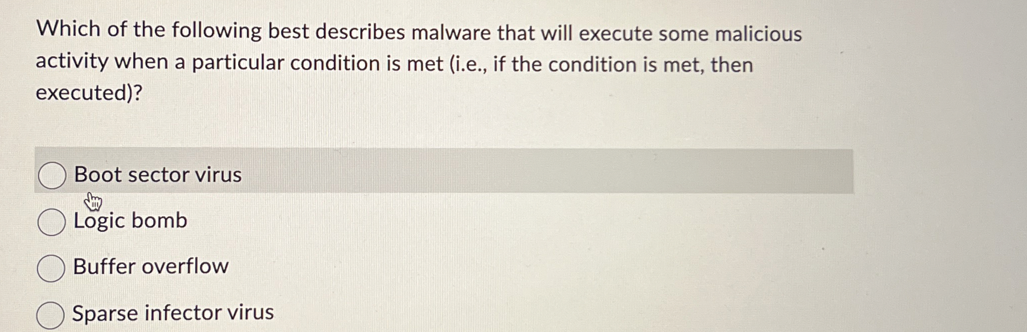 Solved Which of the following best describes malware that | Chegg.com