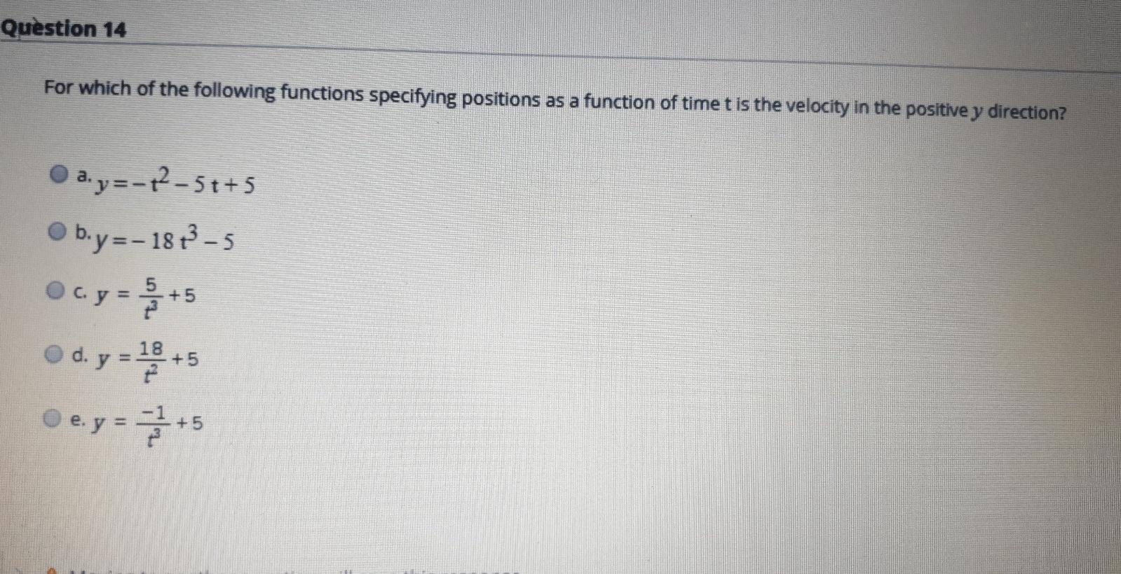 Solved Question 14 For which of the following functions | Chegg.com