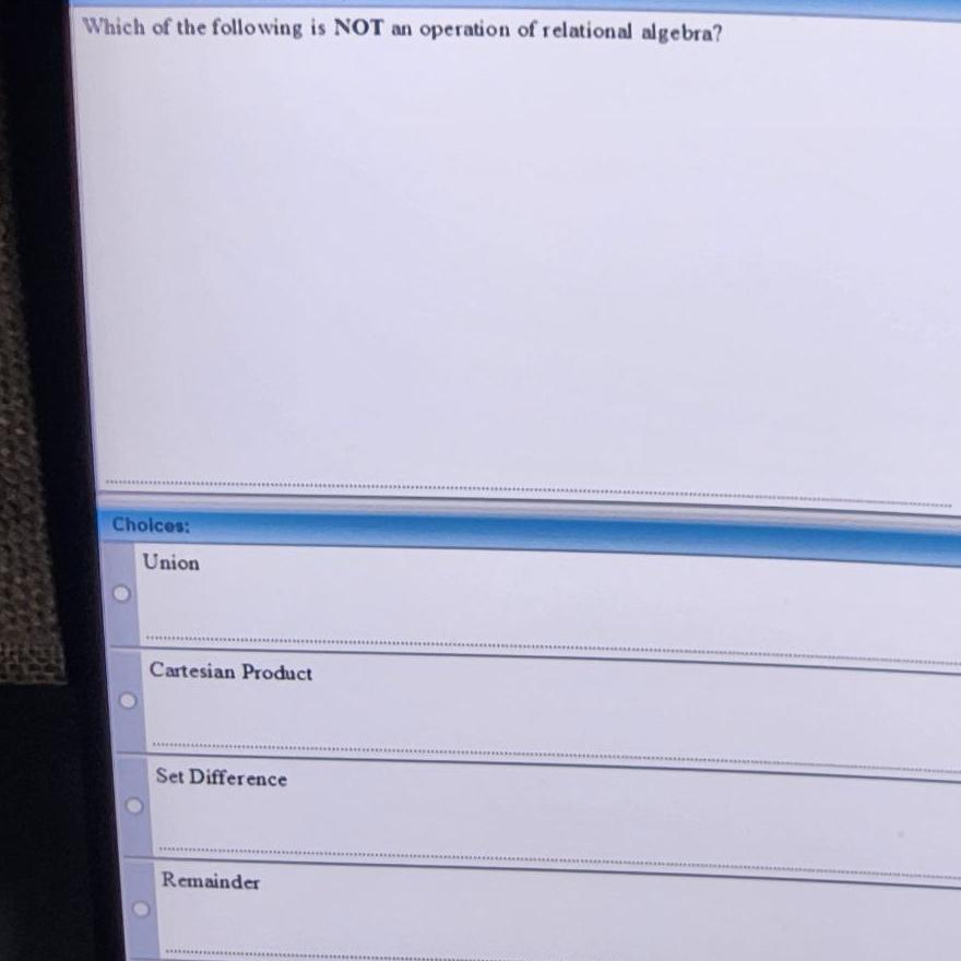 Solved Which of the following is NOT an operation of | Chegg.com