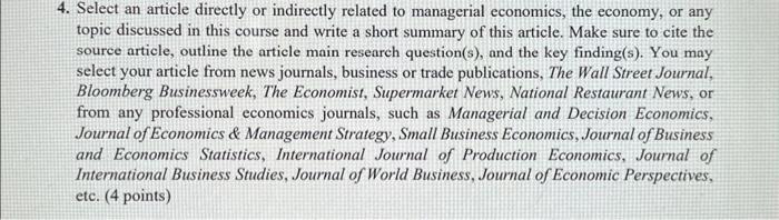 Solved 4. Select an article directly or indirectly related | Chegg.com