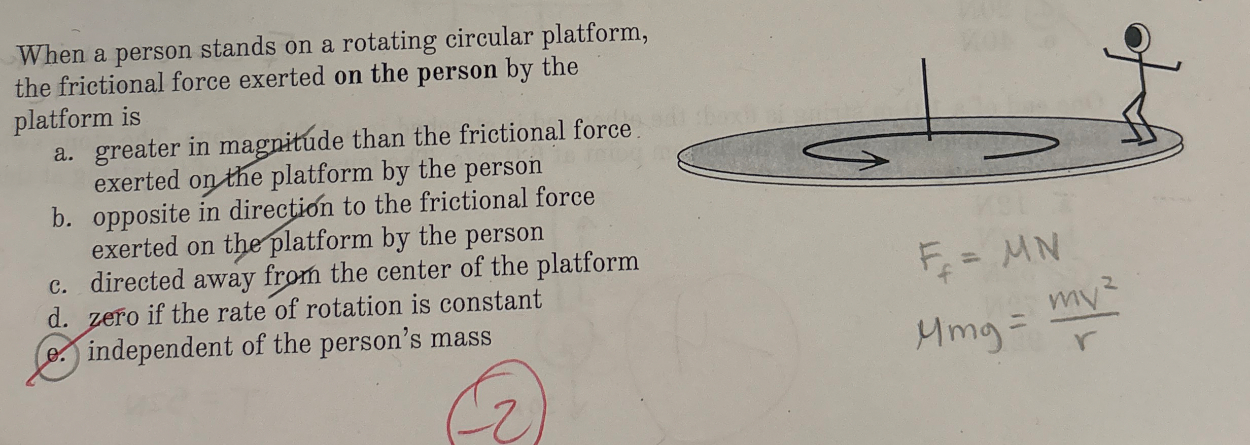 Solved When a person stands on a rotating circular platform, | Chegg.com