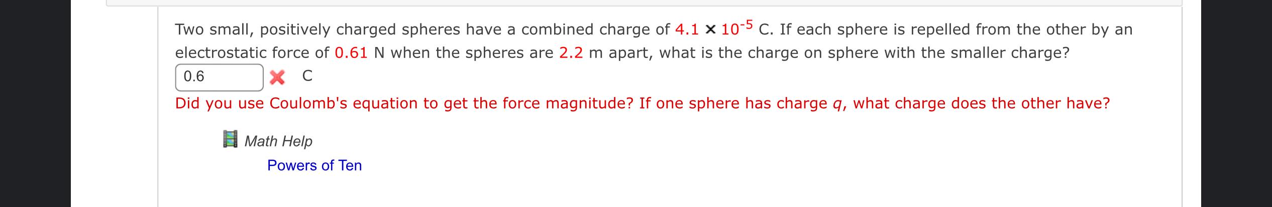 Solved Two small, positively charged spheres have a combined | Chegg.com