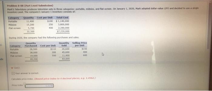 Solved Problem 3 08 (Part Level Submission) Mark's | Chegg.com