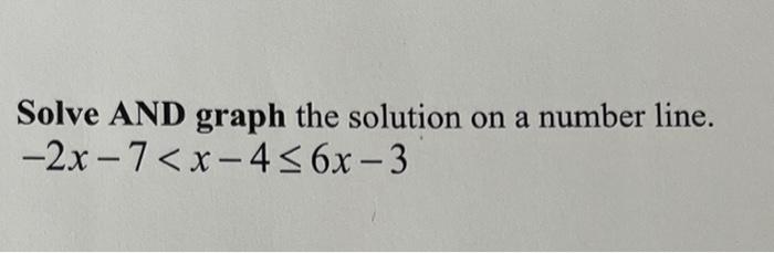Solved Solve AND graph the solution on a number line. −2x−7 | Chegg.com
