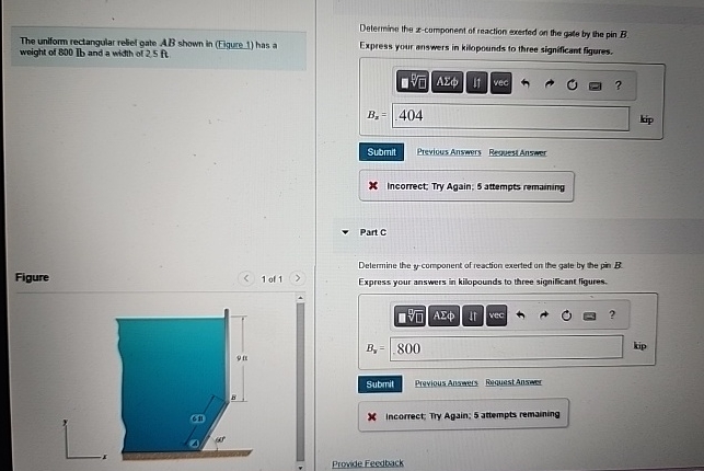 Solved The uniform rectangular relief gate AB ﻿shown in | Chegg.com