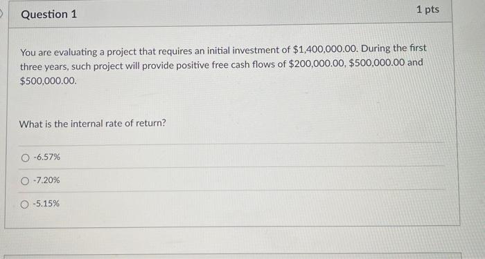 Solved You are evaluating a project that requires an initial | Chegg.com