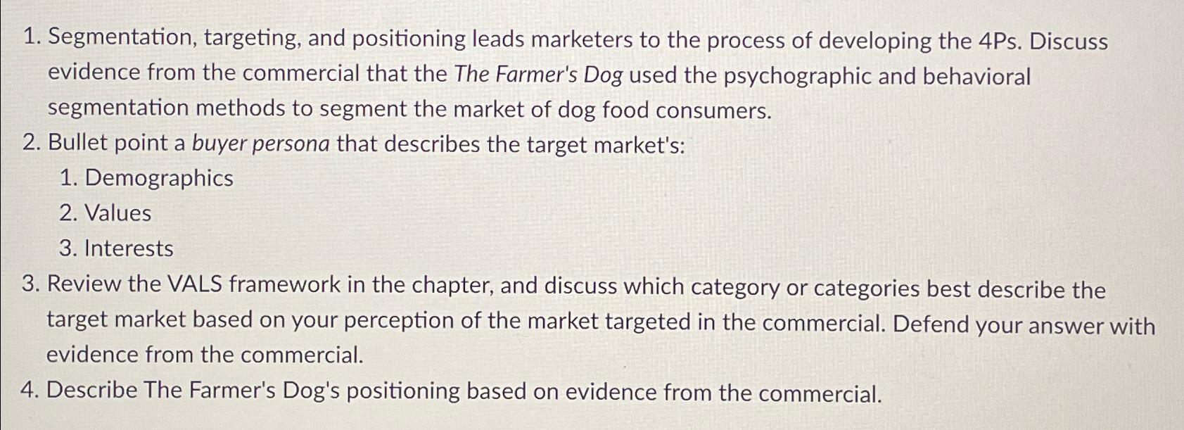 Solved Segmentation, targeting, and positioning leads | Chegg.com