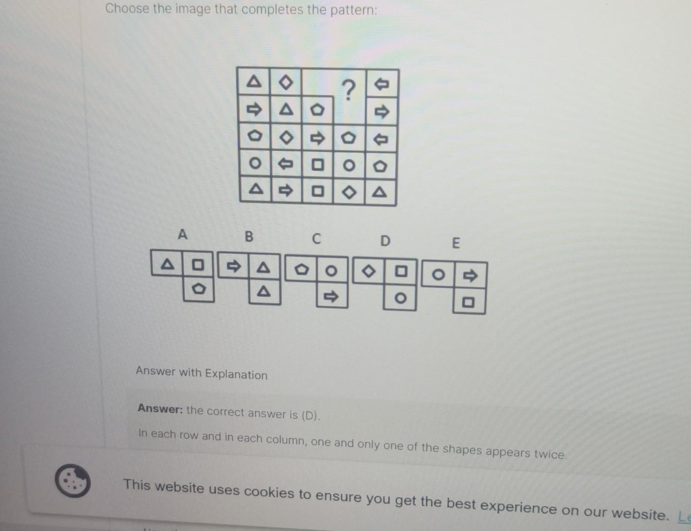 Solved Choose the image that completes the pattern: Answer | Chegg.com