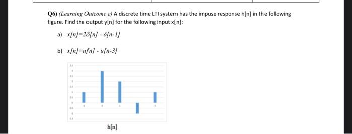 [Solved]: Q6) (Learning Outcome c) A discrete time LTI syst