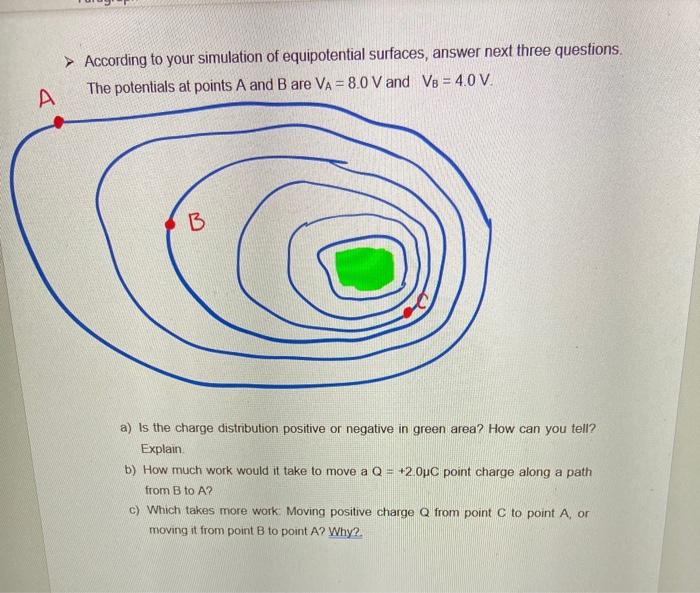 Solved According to your simulation of equipotential | Chegg.com