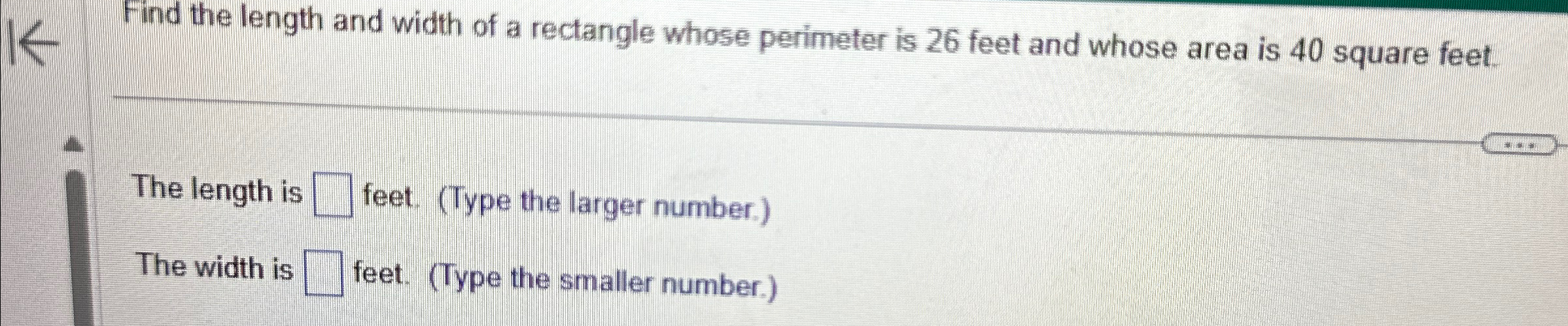 Solved Find the length and width of a rectangle whose | Chegg.com