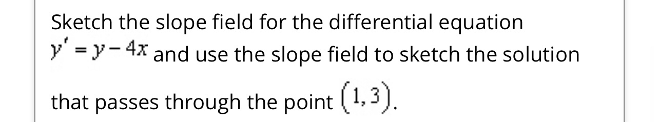 Solved Sketch the slope field for the differential equation | Chegg.com