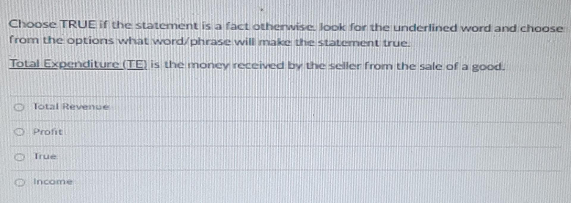 Solved Choose TRUE if the statement is a fact otherwise look | Chegg.com