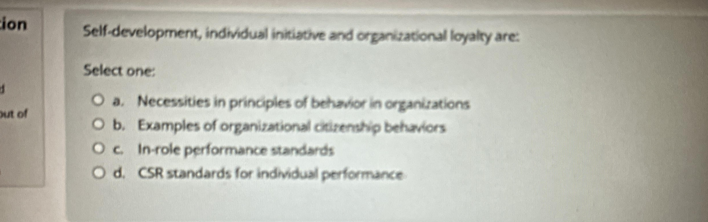 Solved Self-development, individual initiative and | Chegg.com
