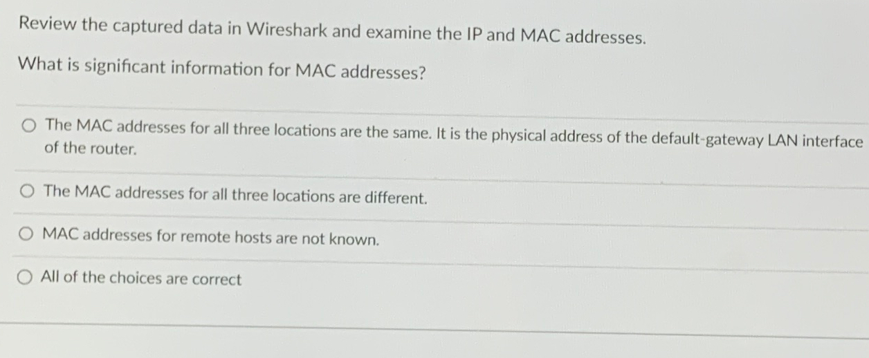 Solved Review the captured data in Wireshark and examine the | Chegg.com