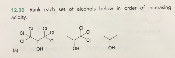Solved 12.30 Rank each set of alcohols below in order of | Chegg.com