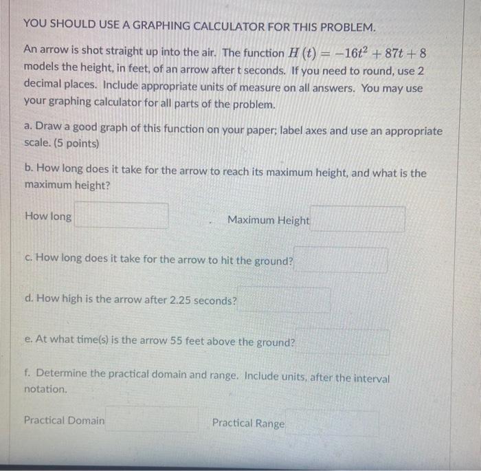 Solved YOU SHOULD USE A GRAPHING CALCULATOR FOR THIS | Chegg.com