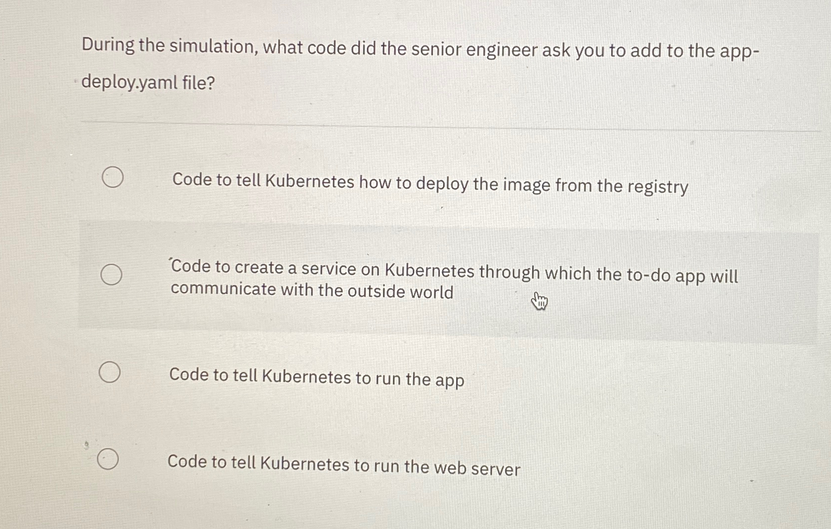 Solved During the simulation, what code did the senior | Chegg.com