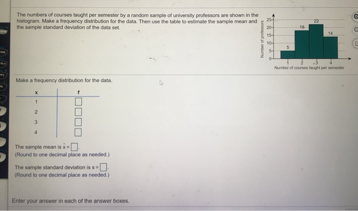 Solved The numbers of courses taught per semester by a | Chegg.com