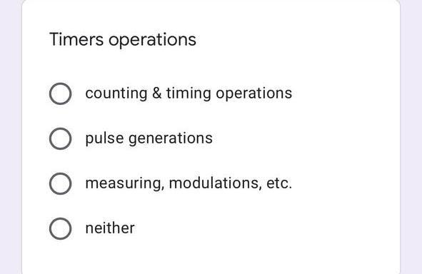 Solved Timers operations counting & timing operations pulse | Chegg.com