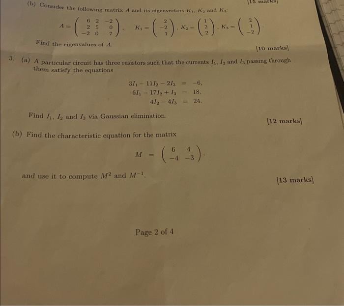 Solved answer all these advanced maths questions on a sheet | Chegg.com