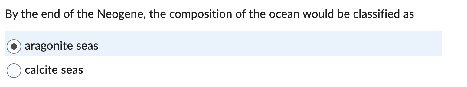 Solved By the end of the Neogene, the composition of the | Chegg.com
