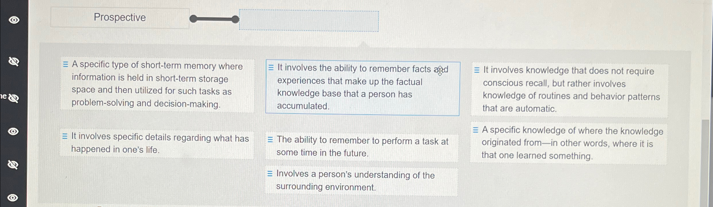 Solved Prospective-= ﻿A specific type of short-term memory | Chegg.com