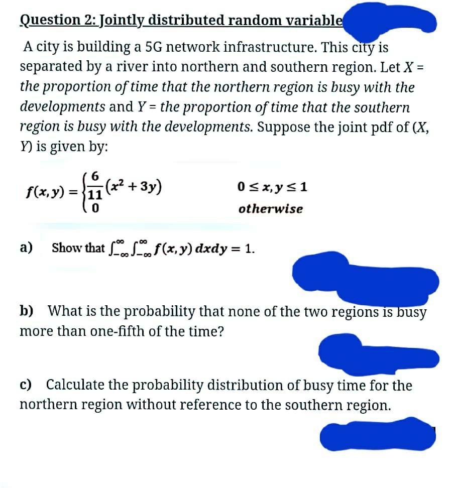 Solved Question 2: Jointly distributed random variable A | Chegg.com