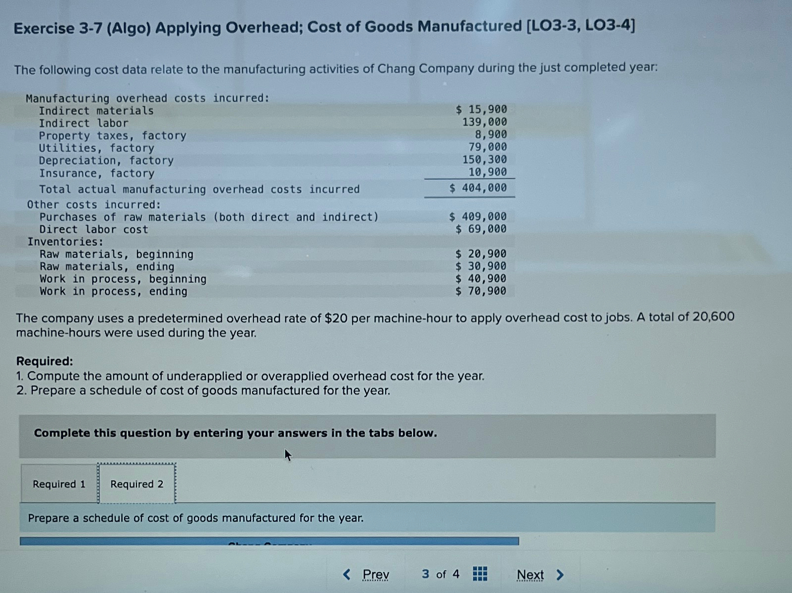 Solved Exercise 3-7 (Algo) ﻿Applying Overhead; Cost of Goods | Chegg.com