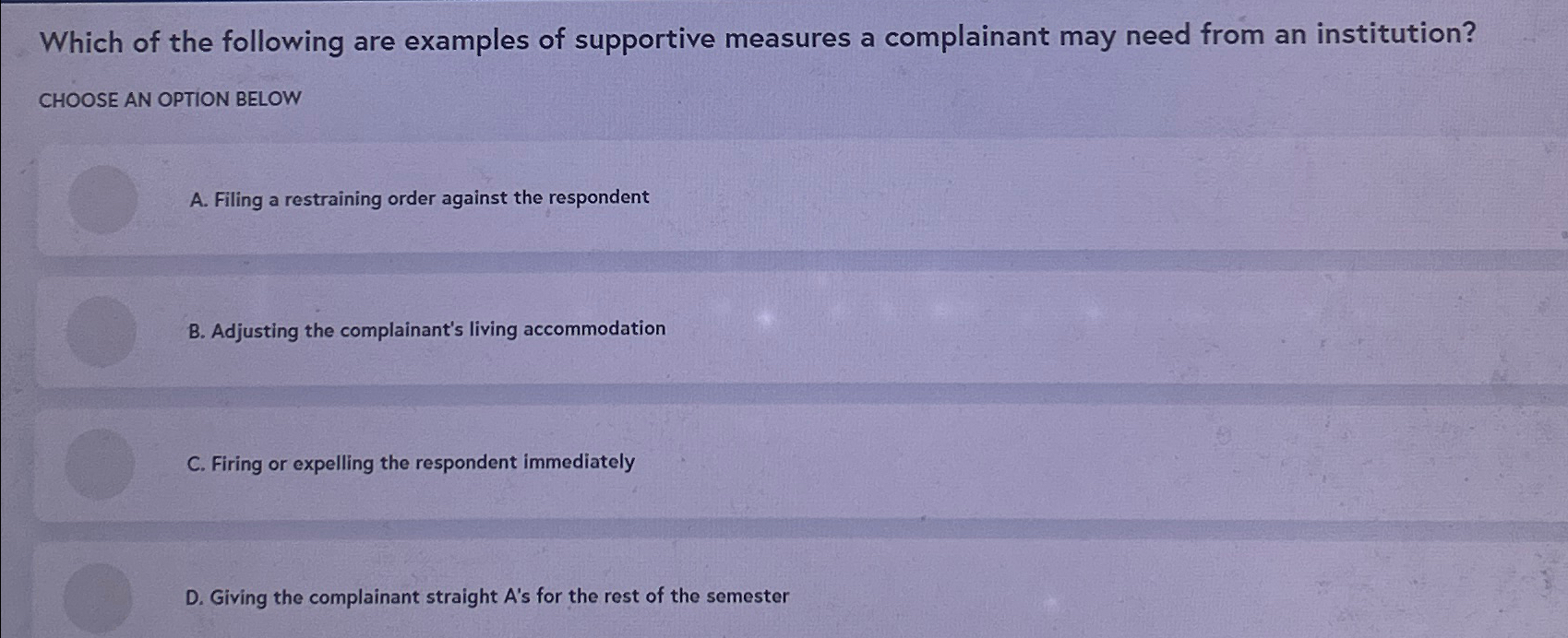 Solved Which of the following are examples of supportive | Chegg.com