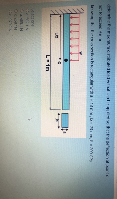 Solved determine the maximum distributed load w that can be | Chegg.com