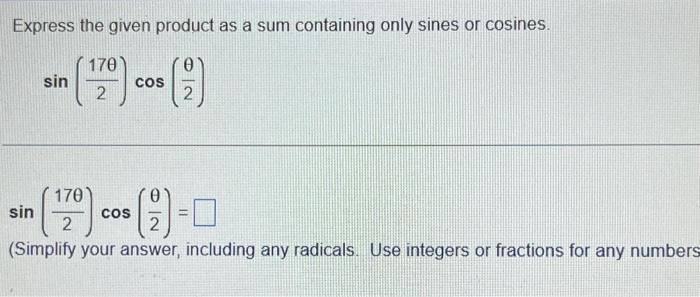 Solved Express the given product as a sum containing only | Chegg.com