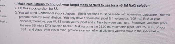 Solved 1. Make calculations to find out your target mass of | Chegg.com