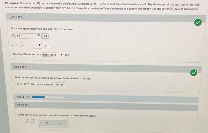 Solved IQ scores: Scores on an 1Q test are normally | Chegg.com