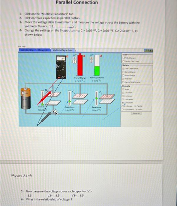 Solved 1. Click on the "Multiple Capacitors" tab. 2. Click | Chegg.com