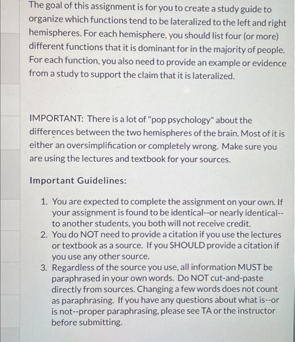 Solved The goal of this assignment is for you to create a | Chegg.com