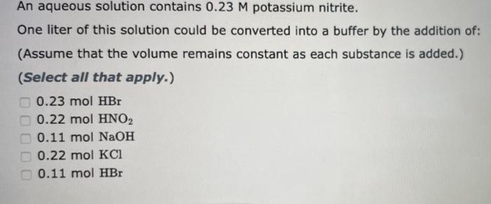 Solved An aqueous solution contains 0.30M ammonium bromide. | Chegg.com
