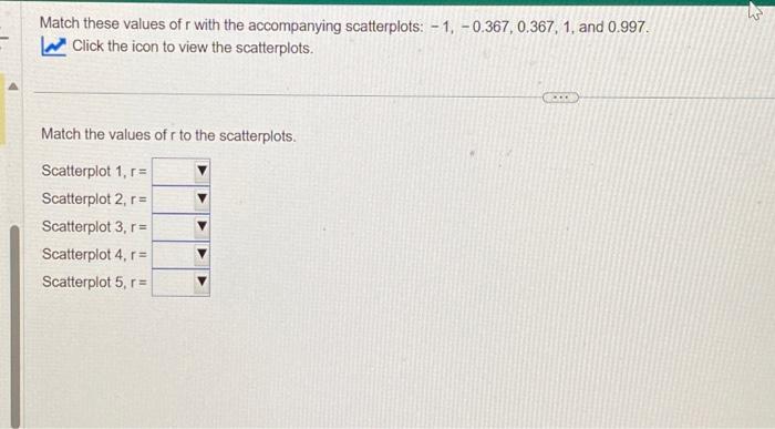 Solved Match these values of r with the accompanying | Chegg.com