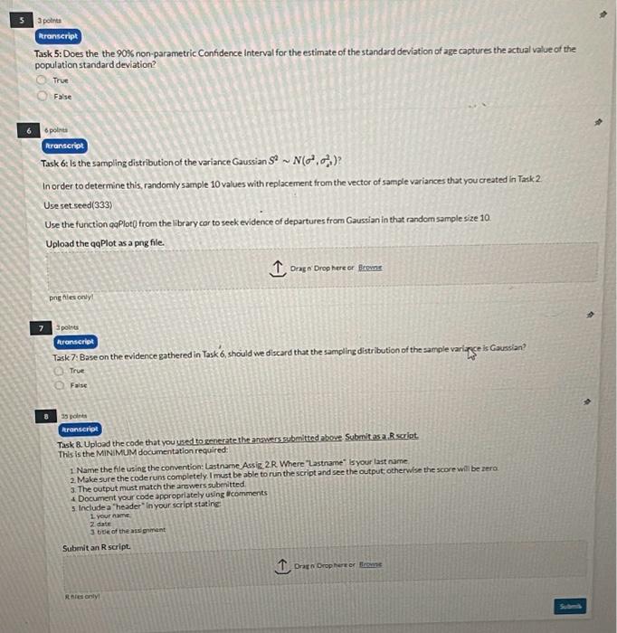 Solved Assignment 2: Sampling Distributions: Estimation For | Chegg.com