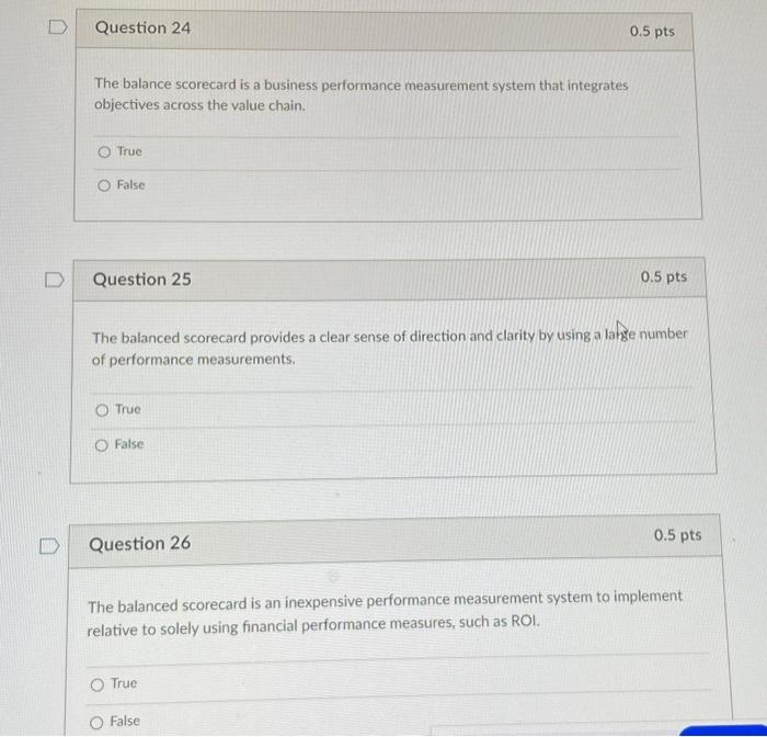 Solved The balance scorecard is a business performance | Chegg.com