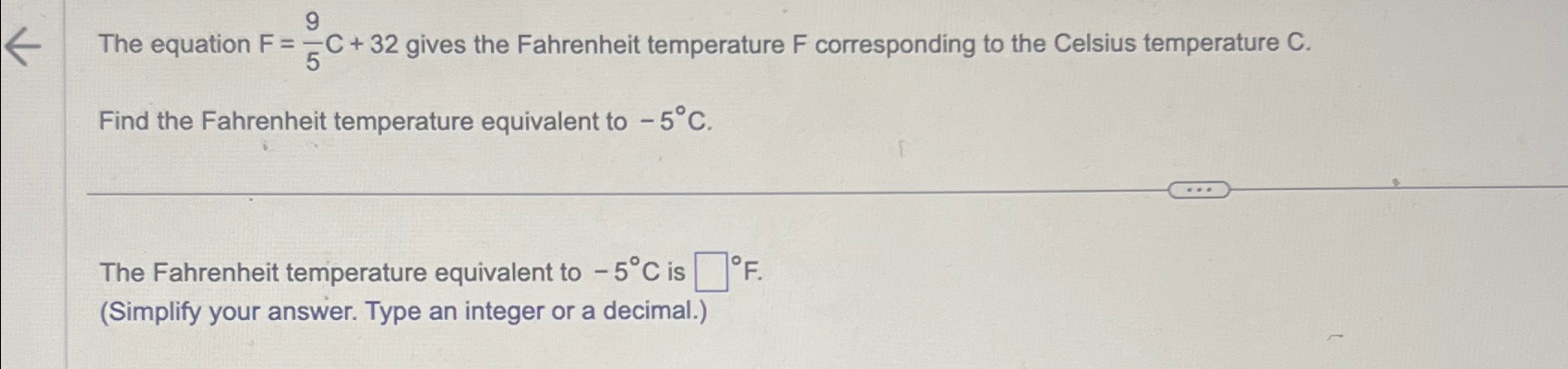 Solved The equation F=95C+32 ﻿gives the Fahrenheit | Chegg.com