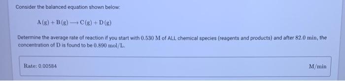 Solved Consider the balanced equation shown below: | Chegg.com