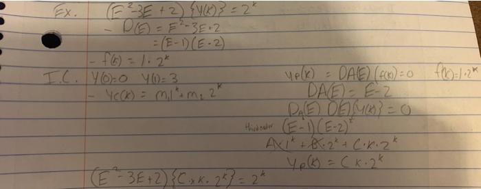 (E2−3E+2){C⋅x⋅k⋅2k}=2k C(k+2)2k+2 −3C(k+1)⋅2k+1 | Chegg.com