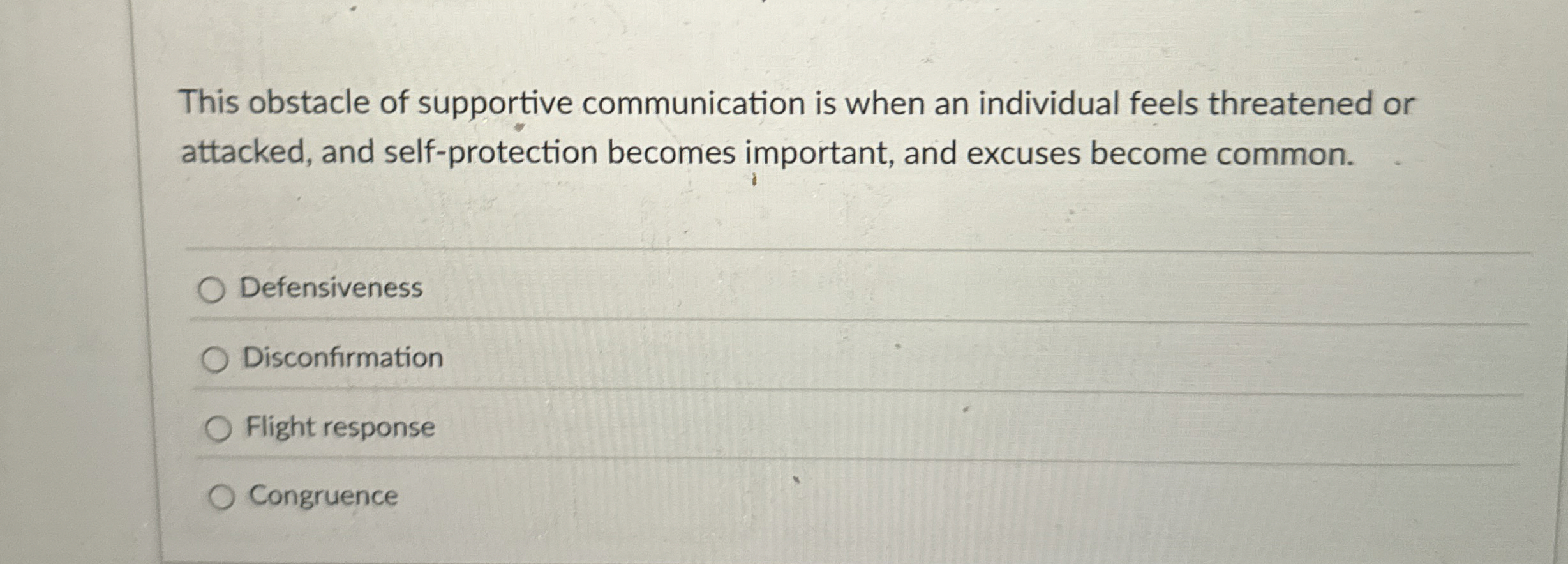 Solved This obstacle of supportive communication is when an | Chegg.com