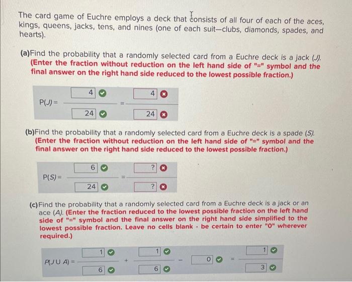 Solved The card game of Euchre employs a deck that consists | Chegg.com