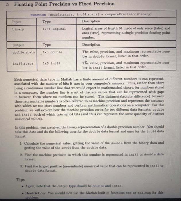 5 Floating Point Precision vs Fixed Precision | Chegg.com