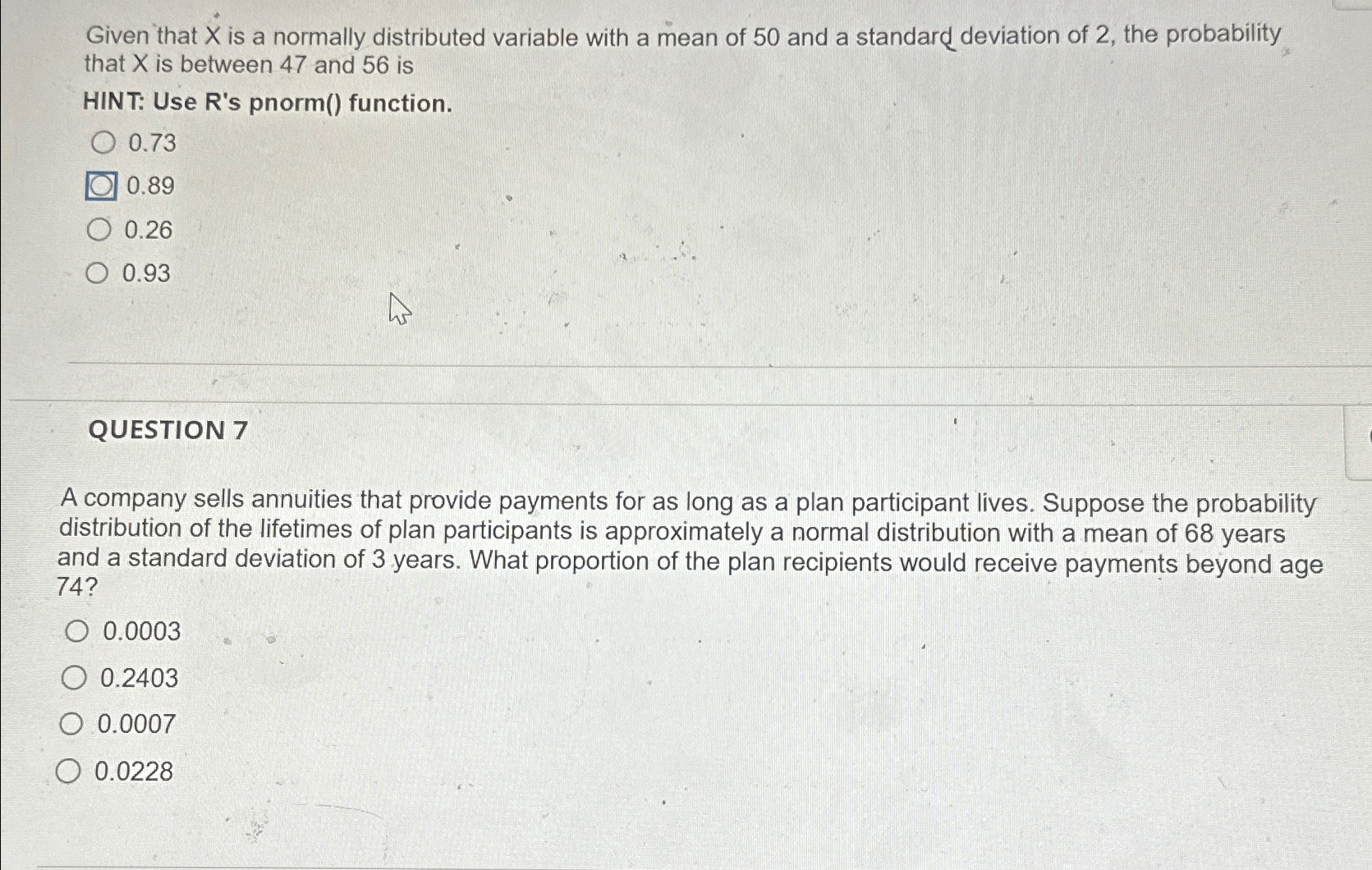 Solved Given that x ﻿is a normally distributed variable with | Chegg.com