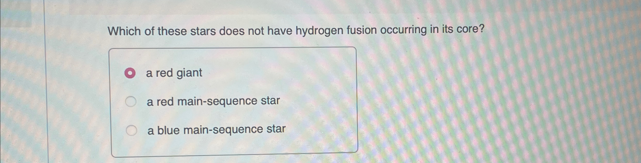 Solved Which of these stars does not have hydrogen fusion | Chegg.com